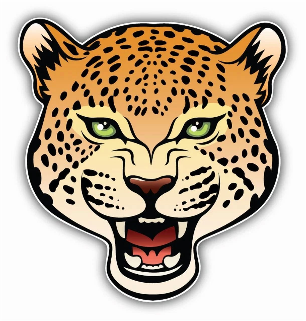 DOPASTICKER Leo.Pard Head Mascot Car Sticker Phone Water Bottle ...