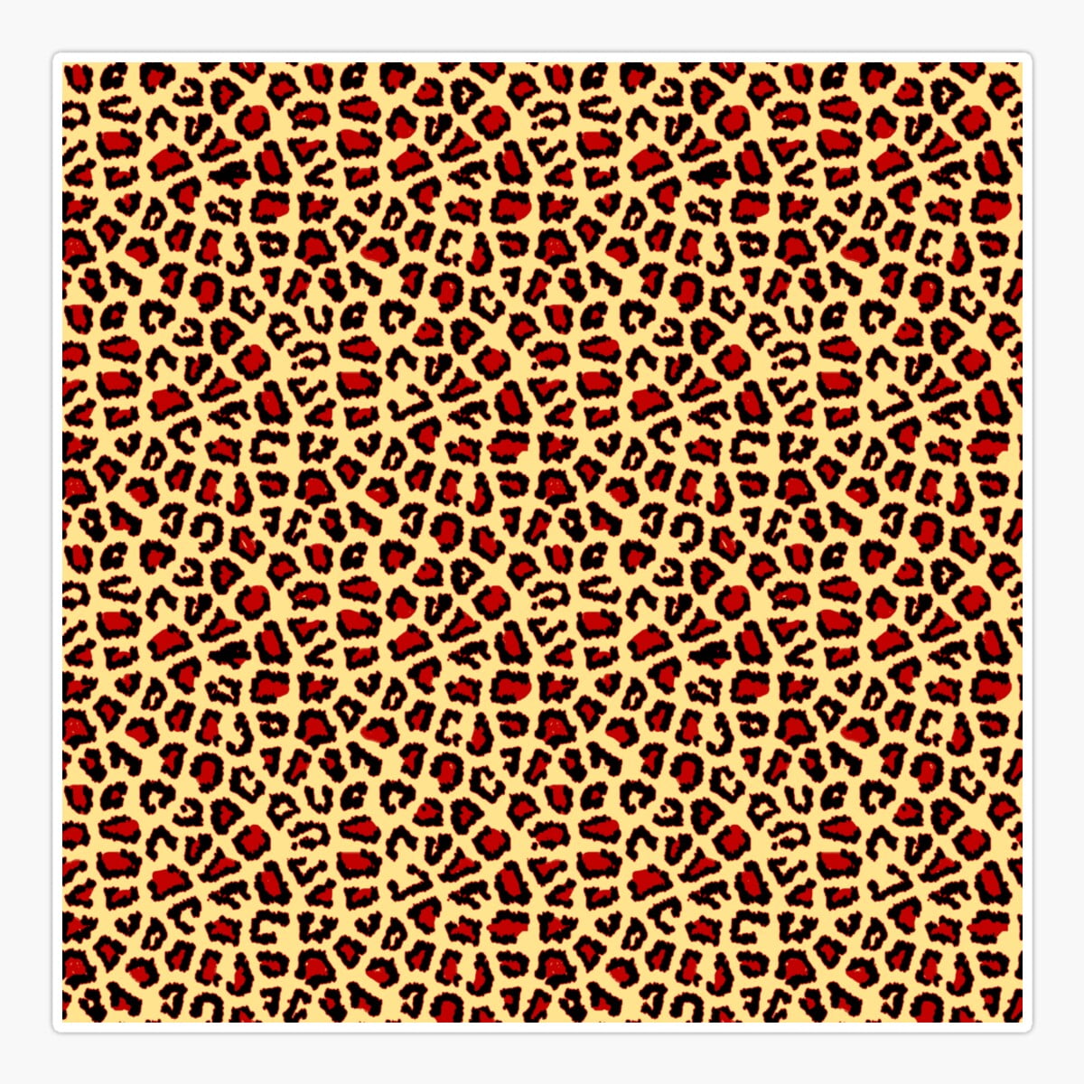 DOPASTICKER Leo.Pard Print Red,Black Sticker, Phone Sticker Car ...
