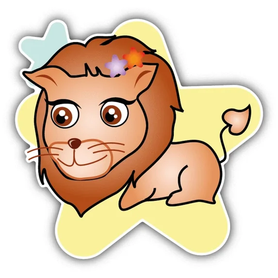 DOPASTICKER Leo Zodiac Sign Cartoon Sticker Decal Phone Decal Water ...