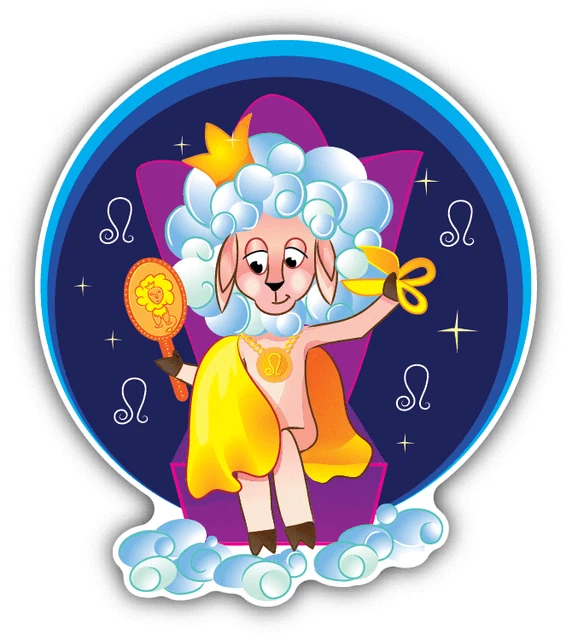 DOPASTICKER Leo Zodiac Sign Lamb Sticker Decal Phone Decal Water Bottle ...