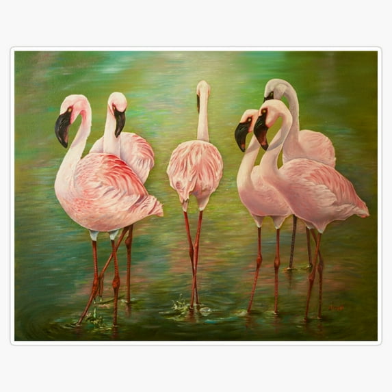 DOPASTICKER Lesser Flamingos Sticker, Phone Sticker Water Bottle ...