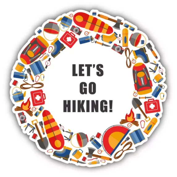 DOPASTICKER Let'S Go Hiking Sticker Decal Phone Decal Water Bottle ...