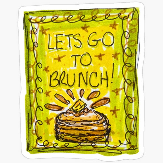DOPASTICKER Let'S Go To Brunch! Sticker Phone Sticker, Latop Sticker ...