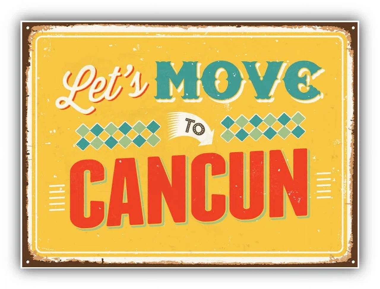 DOPASTICKER Let'S Move To Cancun Vintage Travel Label Car Sticker Phone ...