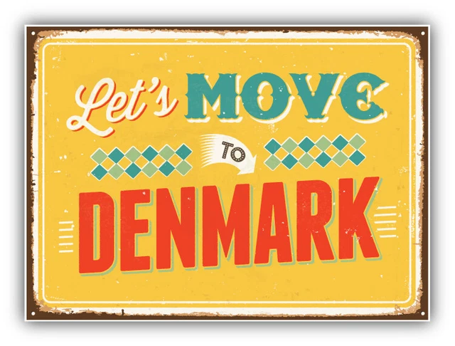 DOPASTICKER Let'S Move To Denmark Vintage Travel Label Car Sticker ...