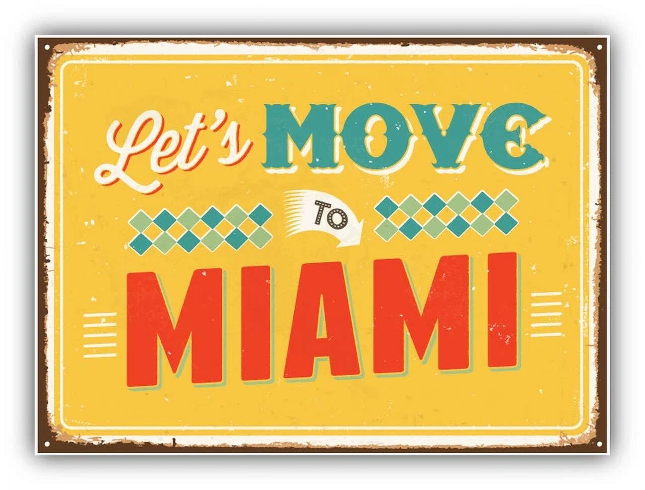 DOPASTICKER Let'S Move To Miami Vintage Travel Label Sticker Decal ...