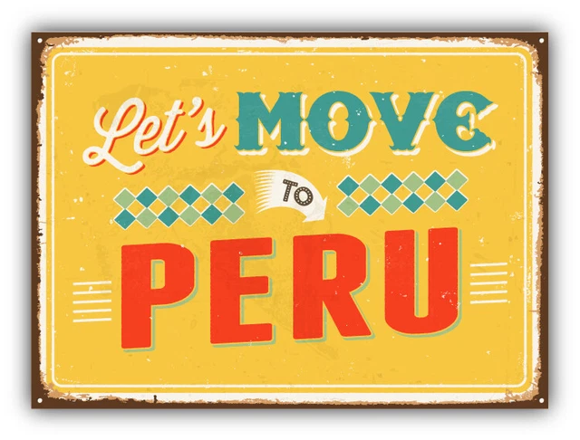 DOPASTICKER Let'S Move To Peru Grunge Travel Label Car Sticker Phone ...