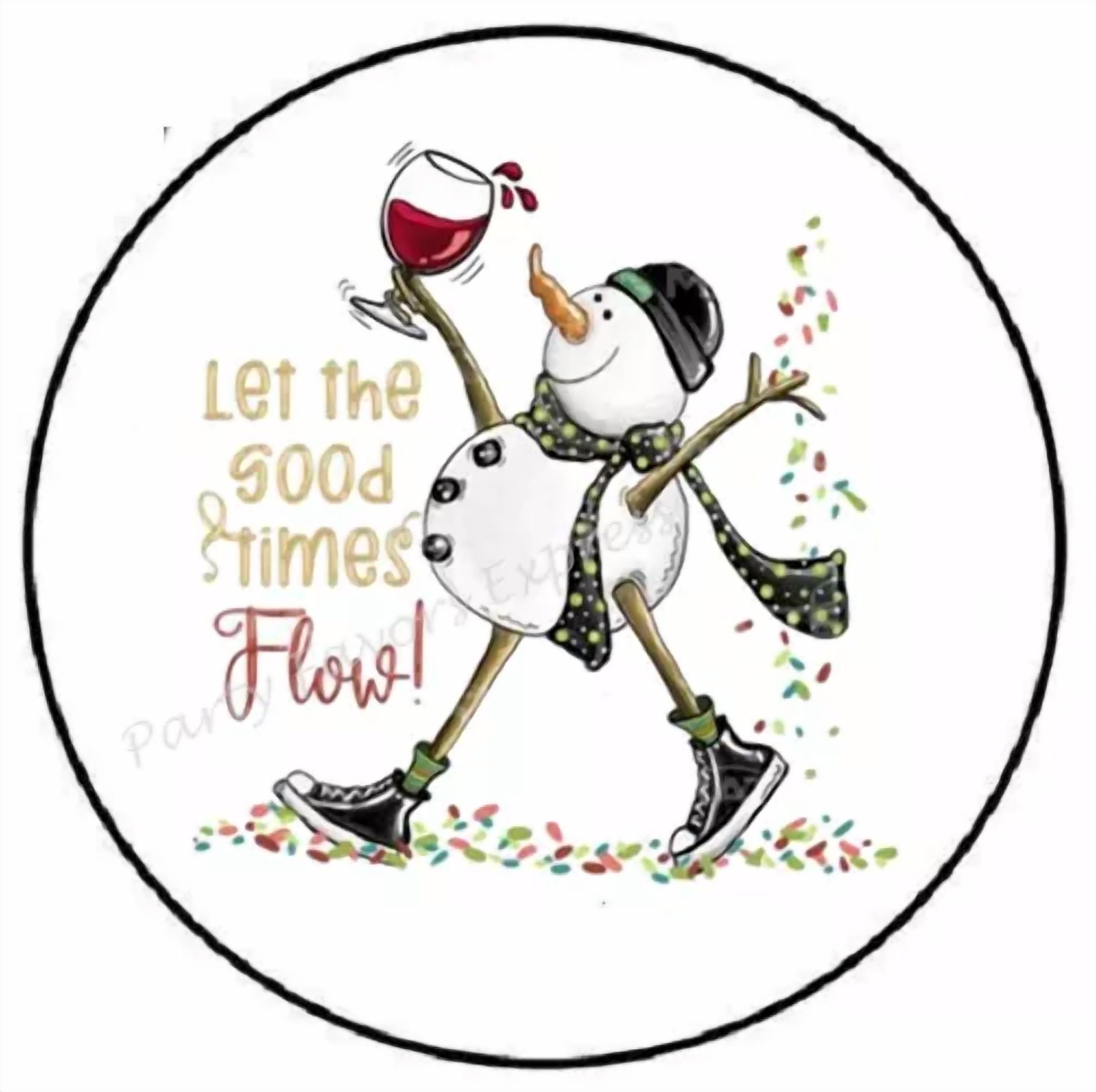 DOPASTICKER Let The Good Times Flow Chris.Tmas Stickers Favors Gift You ...