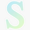 DOPASTICKER The Letter Blue And Green Gradient Design Sticker Birthday ...