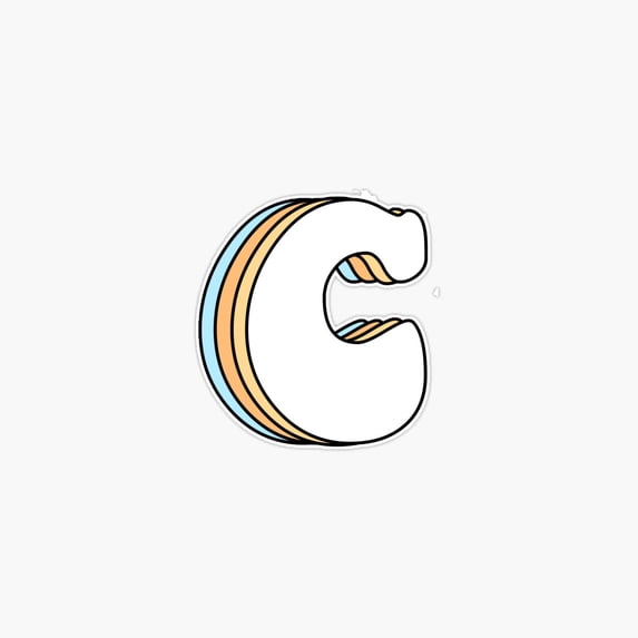 DOPASTICKER Letter C Sticker, Phone Sticker Water Bottle Sticker Car ...