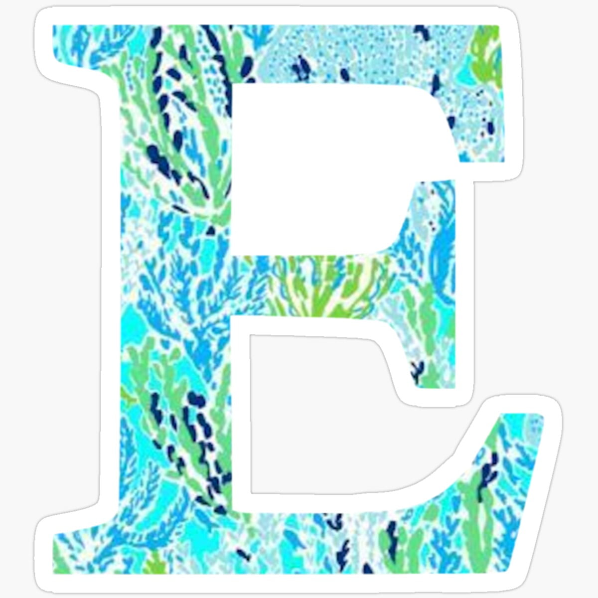 DOPASTICKER The Letter E Aqua Multicolor Design Sticker Birthday Gifts ...