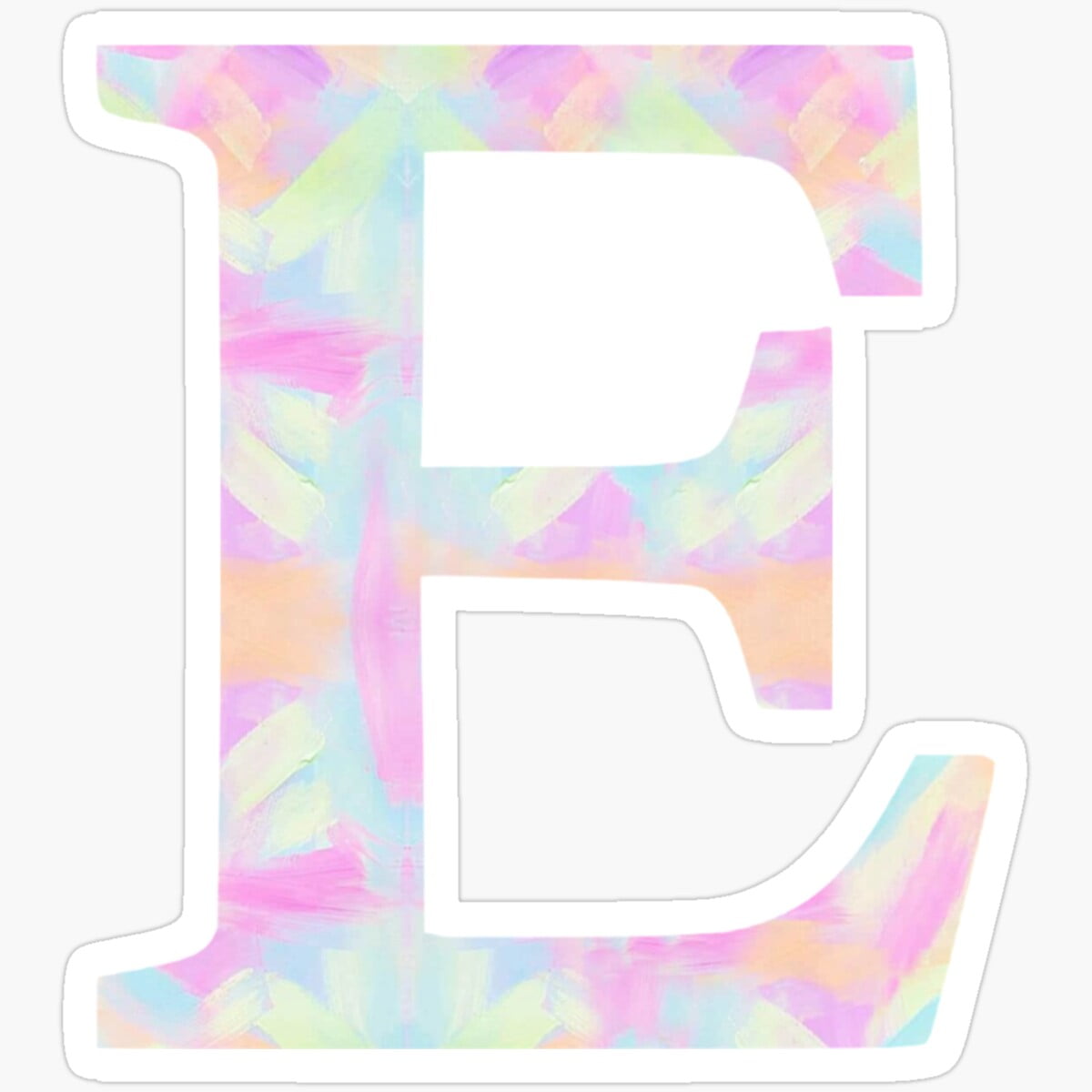 DOPASTICKER The Letter E Rainbow Color Design Sticker Birthday Gifts ...