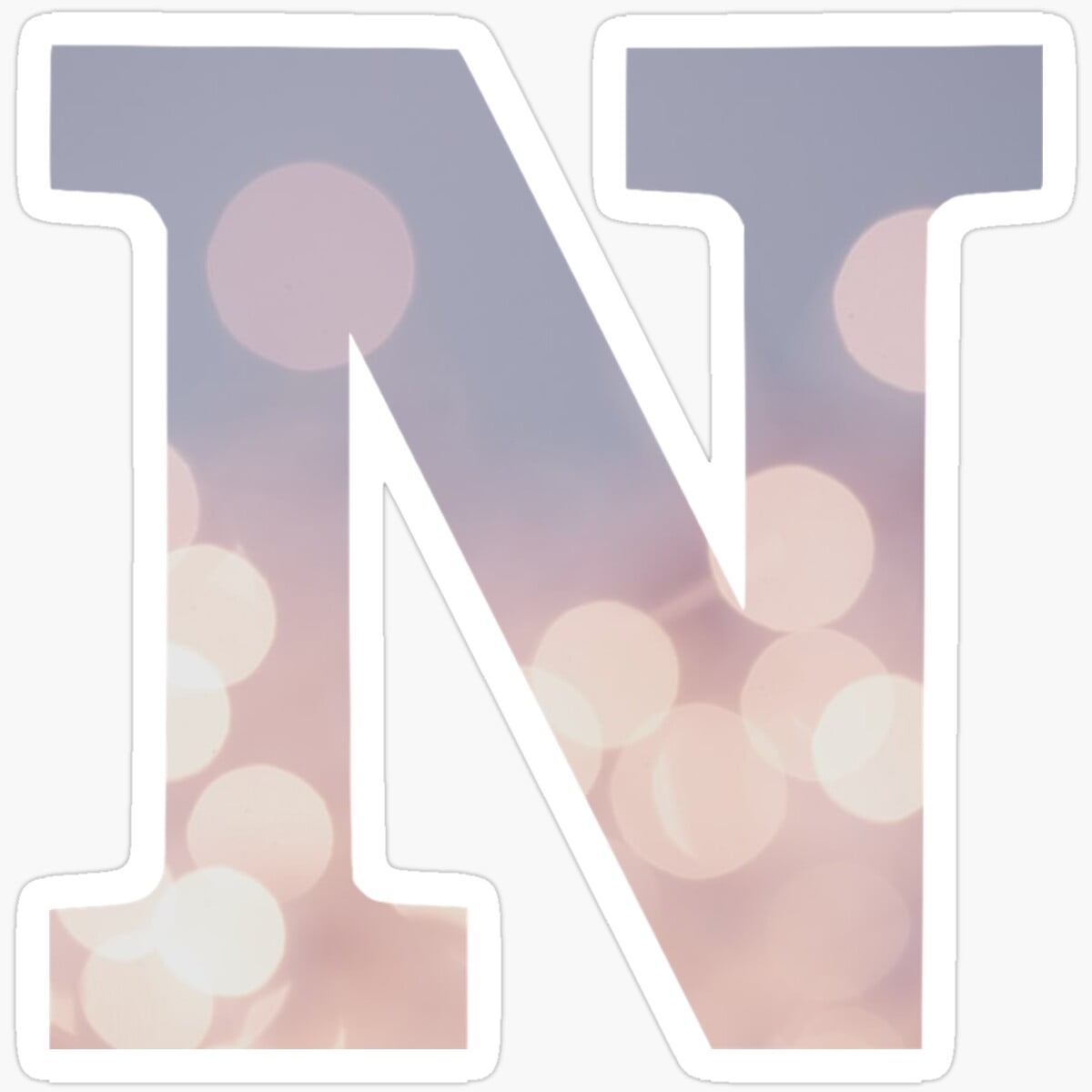 DOPASTICKER The Letter N Purple Lights Design Sticker Birthday Gifts ...