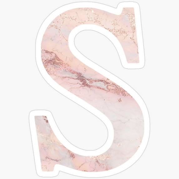 DOPASTICKER The Letter Pink Marble Design Sticker Birthday Gifts ...
