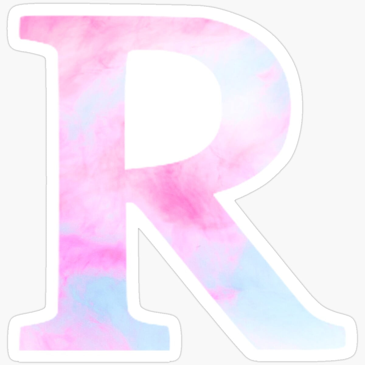 DOPASTICKER The Letter R Blue And Pink Sticker Birthday Gifts ...