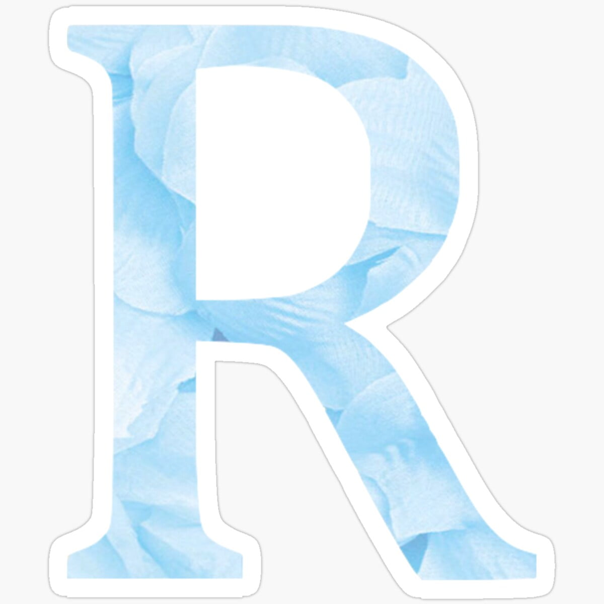 DOPASTICKER The Letter R (Light Blue Flower Petals) Sticker Birthday ...