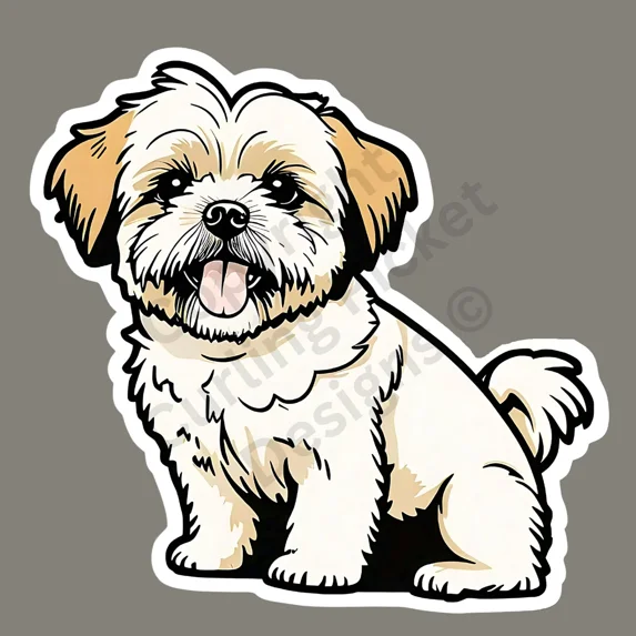 DOPASTICKER Lhasa Apso Dog Cute Adorable Sticker Waterproof Sticker For ...