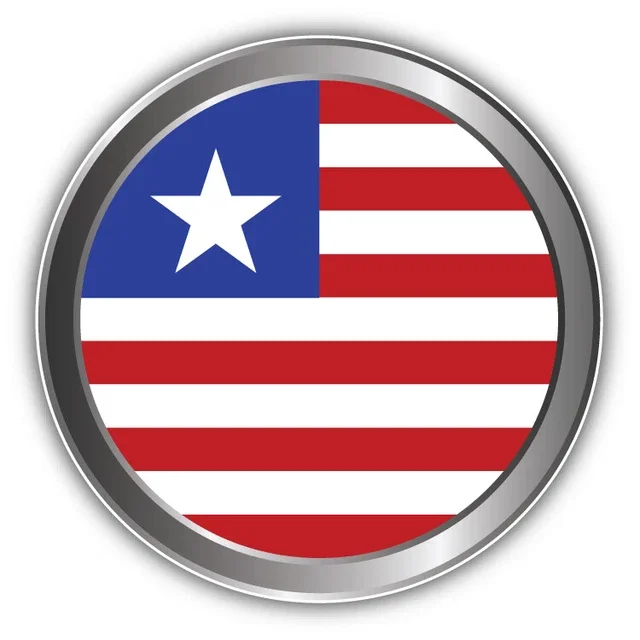 DOPASTICKER Liberia Flag Silver Label Car Sticker Phone Decal Water ...