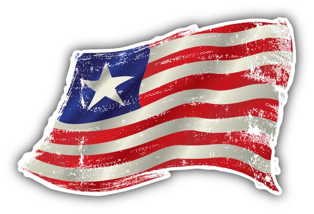 DOPASTICKER Liberia Grunge Flag Car Sticker Phone Decal Water Bottle ...