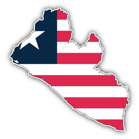 DOPASTICKER Liberia Map Flag Car Sticker Phone Decal Water Bottle ...