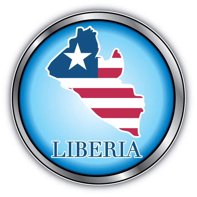 DOPASTICKER Liberia Map Flag Label Car Sticker Phone Decal Water Bottle ...