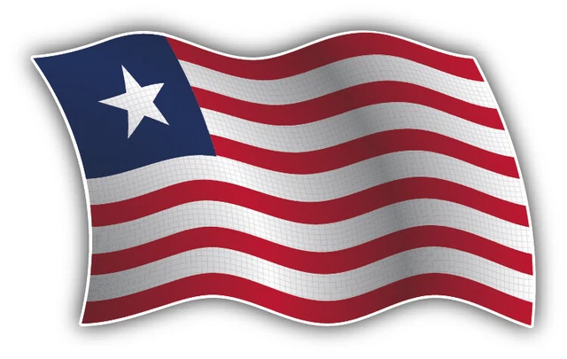 DOPASTICKER Liberia Wavy Flag Car Sticker Phone Decal Water Bottle ...