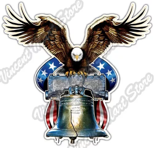 DOPASTICKER Liberty Bell Bald Eagle Usa America Car Sticker Decal Phone ...