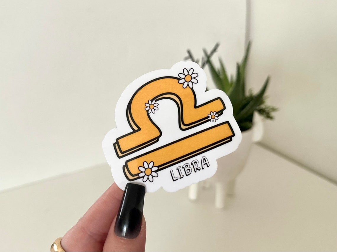DOPASTICKER Libra Waterproof Sticker, Zodiac Signs, Astrology Sticker ...