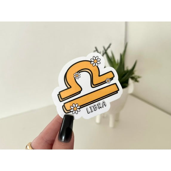 DOPASTICKER Libra Waterproof Sticker, Zodiac Signs, Astrology Sticker ...