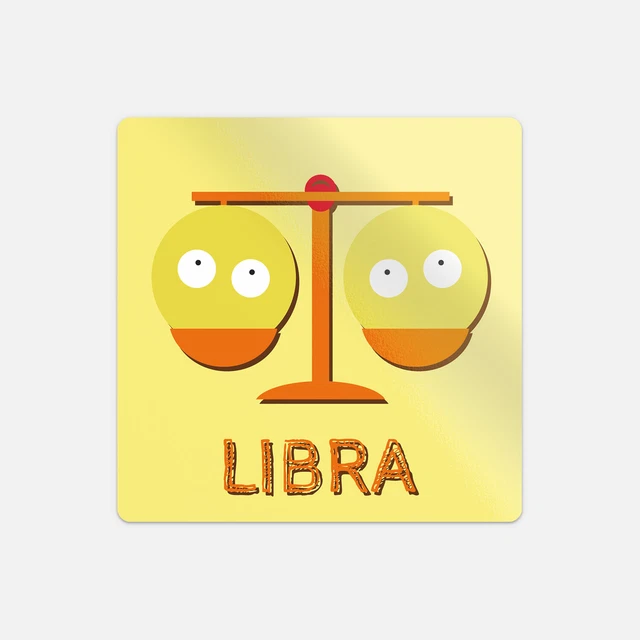 DOPASTICKER Libra Zodiac Sign Cartoon Simple Sticker Decal Phone Decal ...