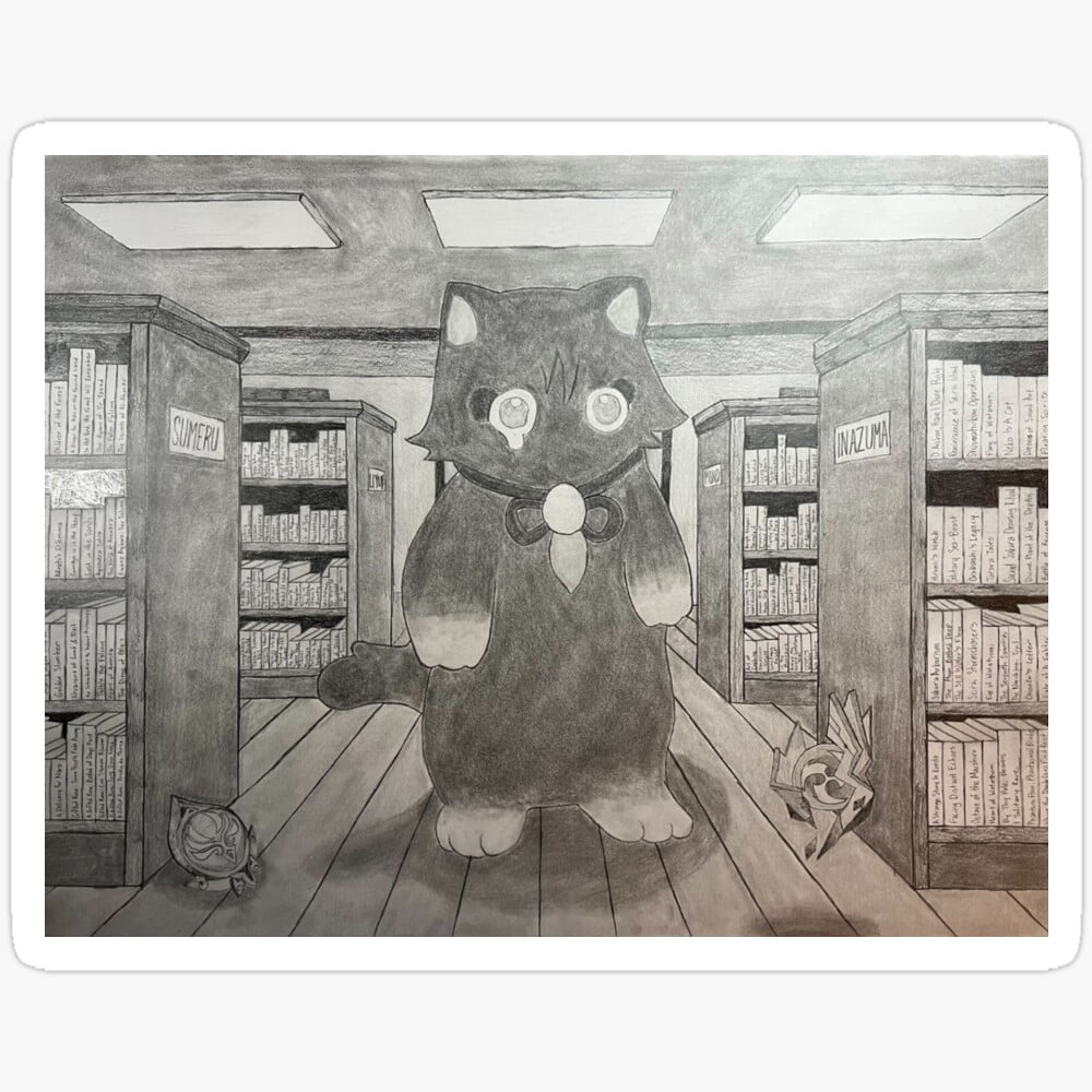 DOPASTICKER Library Scarameow Surrealism Sticker Phone Decal Water ...