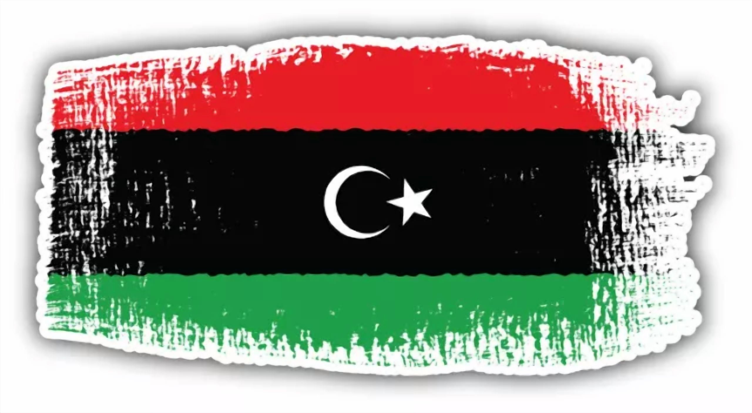 DOPASTICKER Libya Brushstroke Flag Car Sticker Phone Decal Water Bottle ...