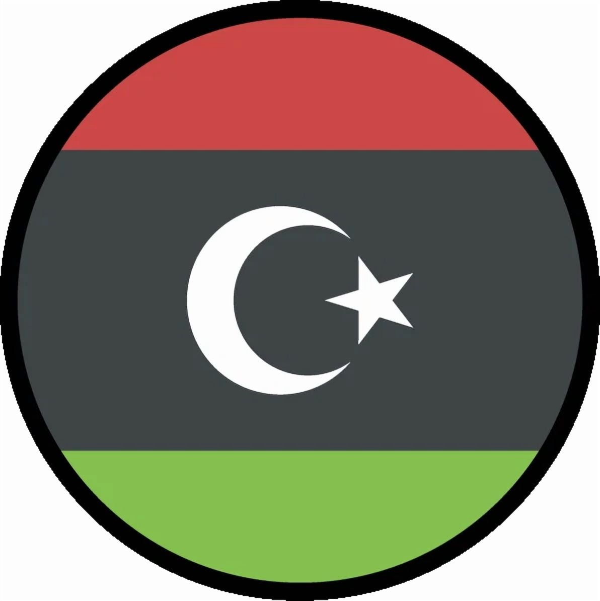 DOPASTICKER Libya Flag Circle Sticker Decal Phone Decal Water Bottle ...