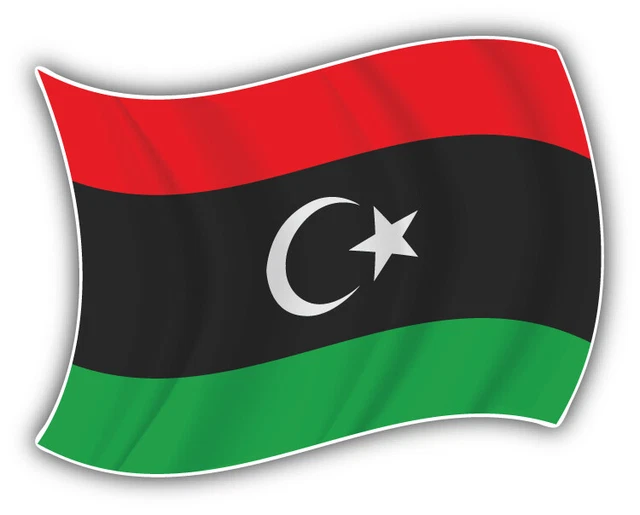 DOPASTICKER Libya Flag Waving Car Sticker Phone Decal Water Bottle ...
