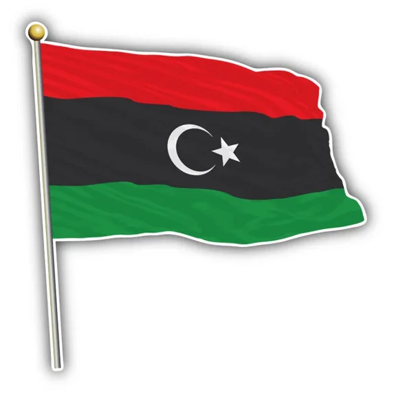 DOPASTICKER Libya Waving Flag Car Sticker Phone Decal Water Bottle ...