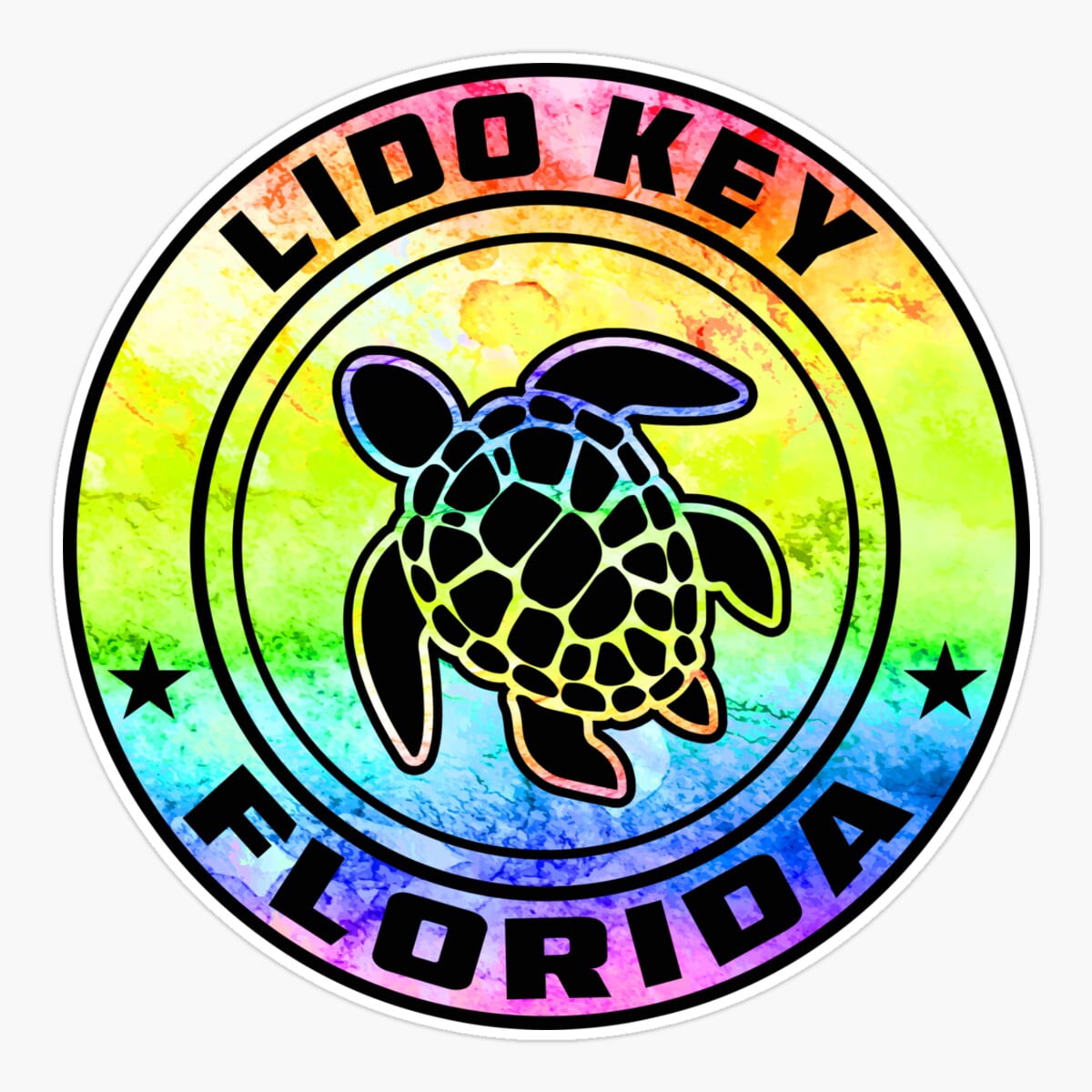 DOPASTICKER Lido Key Beach Florida Sea Turtle Fl Sticker, Phone Sticker ...