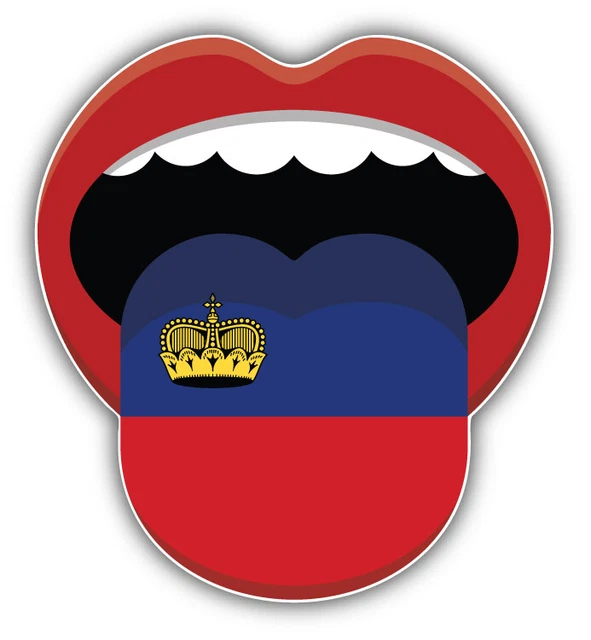 DOPASTICKER Liechtenstein Flag Mouth Car Sticker Phone Decal Water ...