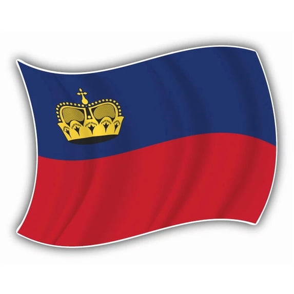 DOPASTICKER Liechtenstein Flag Waving Car Sticker Phone Water Bottle ...