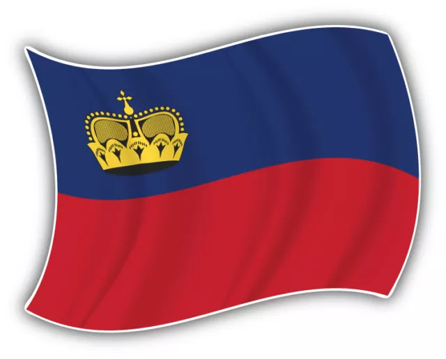DOPASTICKER Liechtenstein Flag Waving Sticker Decal Phone Decal Water ...