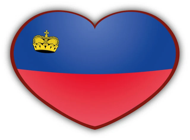 DOPASTICKER Liechtenstein Heart Flag Car Sticker Phone Decal Water ...