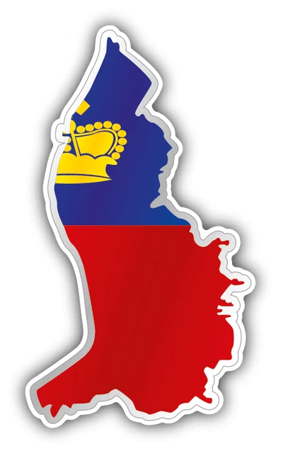 DOPASTICKER Liechtenstein Map Flag Car Sticker Phone Decal Water Bottle ...