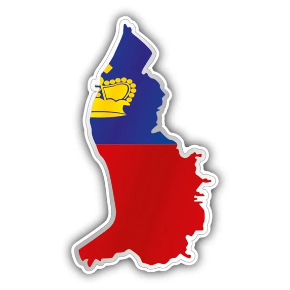 DOPASTICKER Liechtenstein Map Flag Car Sticker Phone Decal Water Bottle ...