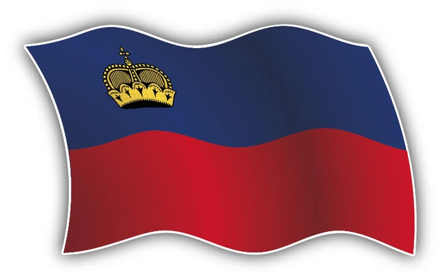 DOPASTICKER Liechtenstein Wavy Flag Car Sticker Phone Decal Water ...