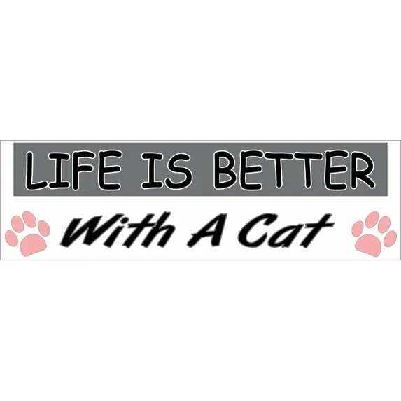 DOPASTICKER Life Is Better With A Cat Sticker Car Sticker Phone Sticker ...