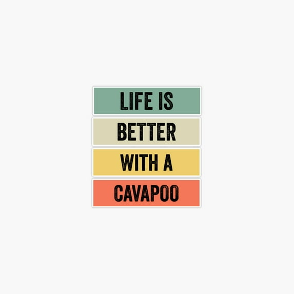 DOPASTICKER Life Is Better With A Cavapoo Sticker, Phone Sticker Car ...