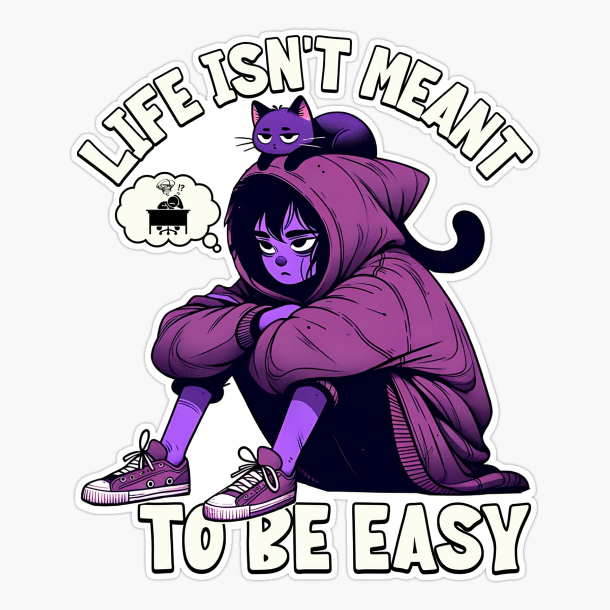 DOPASTICKER Life Isn'T Meant To Be Easy Sticker, Phone Sticker Car ...