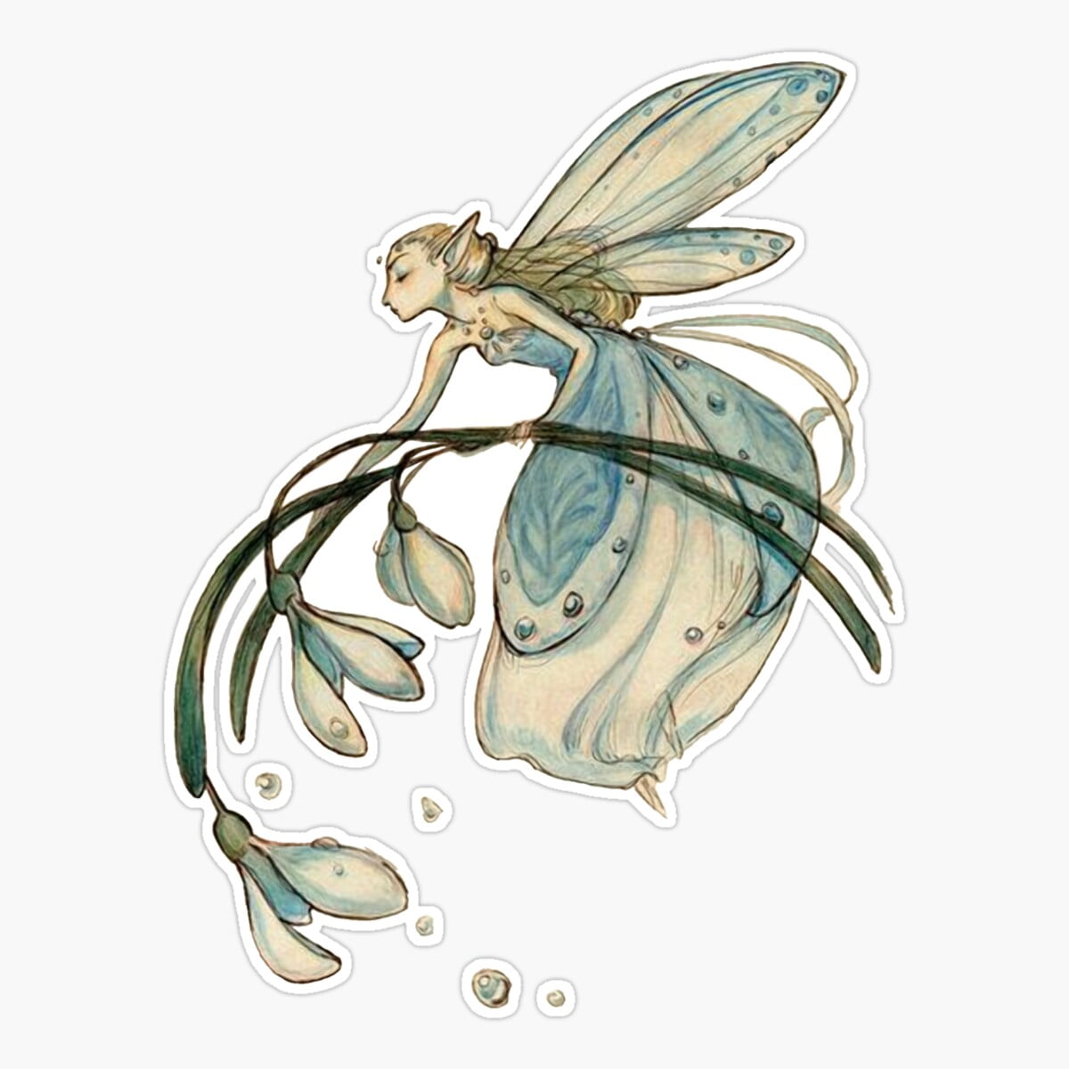 DOPASTICKER Light Blue Fairy Sticker, Phone Sticker Car Stickers ...