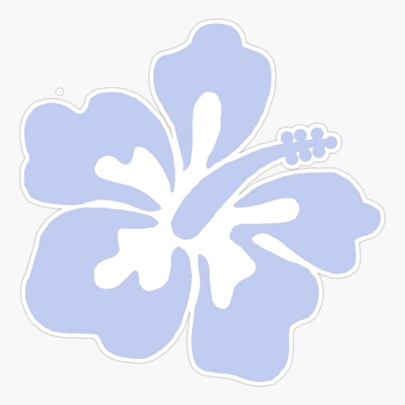 DOPASTICKER Light Blue Hibiscus Flower Sticker, Phone Sticker Car ...