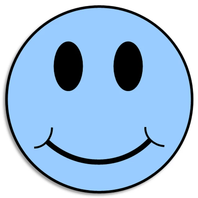 DOPASTICKER Light Blue Smiley Face, Smile Happy Phone Decal Water ...