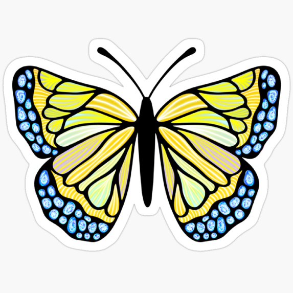 DOPASTICKER Light Butterfly Sticker Phone Decal Water Bottle Stickers ...